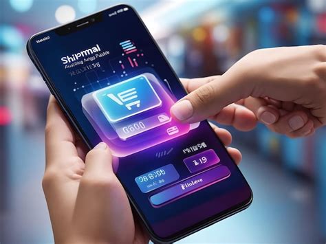 Premium Ai Image Futuristic Online Shopping Technology Digital Payment From Mobile Phone