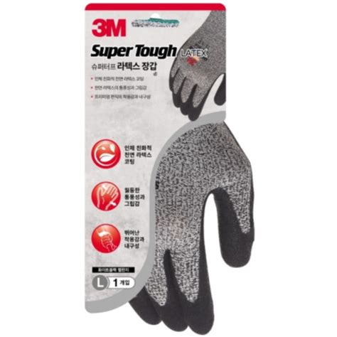 3m 슈퍼터프 라텍스 장갑블랙 M 두사몰
