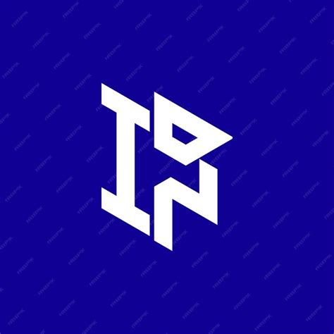 중간에 문자 Ip와 P가 있는 파란색 배경 프리미엄 벡터