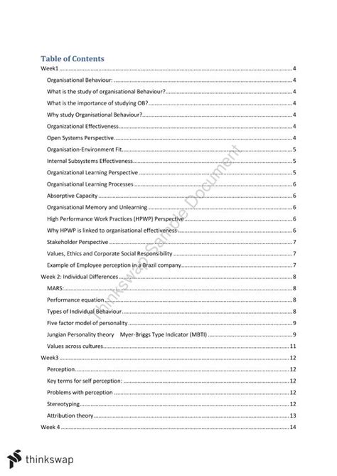 Organisational Behaviour Notes Org20003 Organisational Behaviour