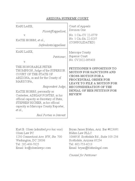 Kari Lake Appeal Sanction Briefing Requests Reconsideration Of 35000 Ballot Injection Into