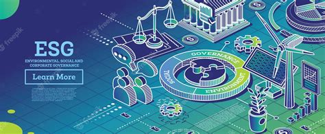 환경 사회 및 거버넌스의 Esg 개념 프리미엄 벡터