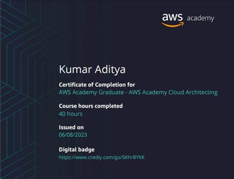 Kumar Aditya On Linkedin Completed The Aws Academy Cloud Architecture Course Cant Wait To Put My…