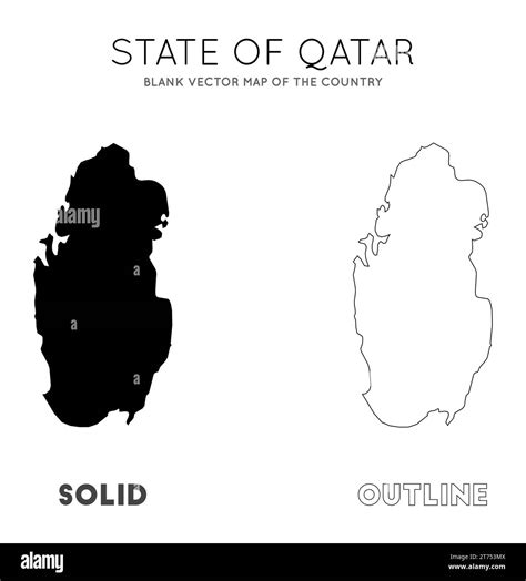 Qatar Map Blank Vector Map Of The Country Borders Of Qatar For Your