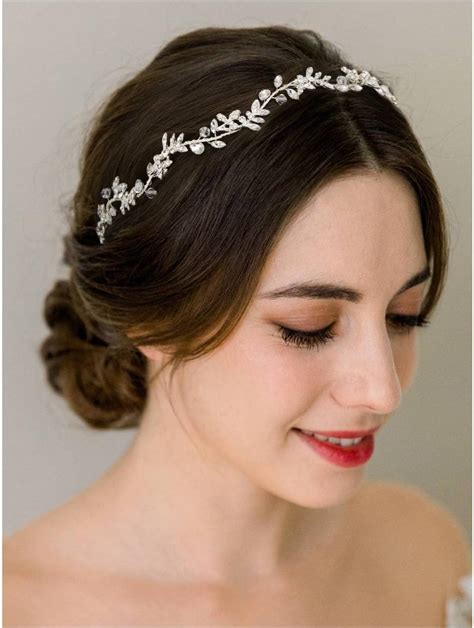 Sweetv Rhinestones Bridal Headband Silver Crystal Wedding Headpieces For Brides