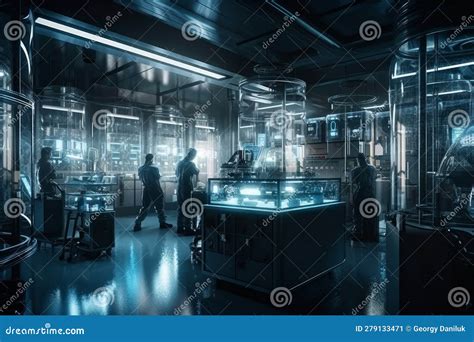 Blockchain Lab A Hyper Realistic Glimpse Of The Future Stock Illustration Illustration Of
