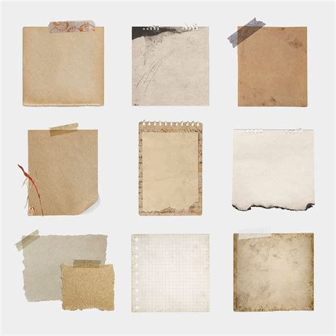 Vintage Note Paper Collage Set