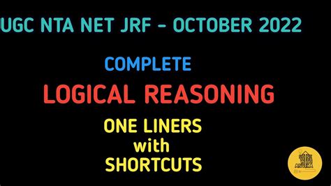 Logical Reasoning Oneliners Ugc Net Paper 1 In Tamil Youtube