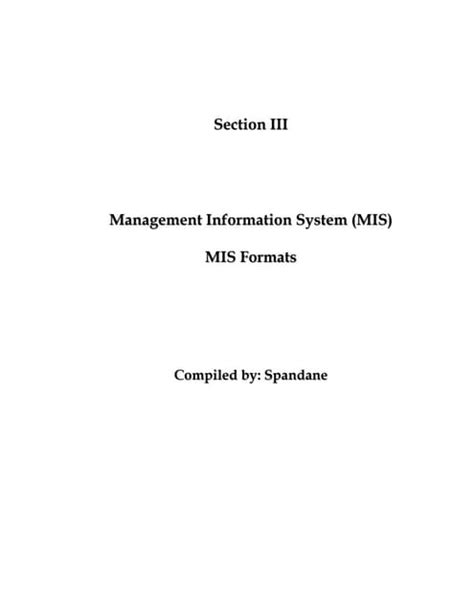 Section Iii Mis Formats Pdf