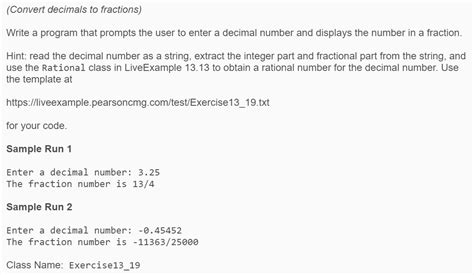 Solved Convert Decimals To Fractions Write A Program That