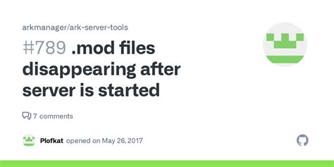 Mod Files Disappearing After Server Is Started Issue Arkmanager Ark Server Tools GitHub