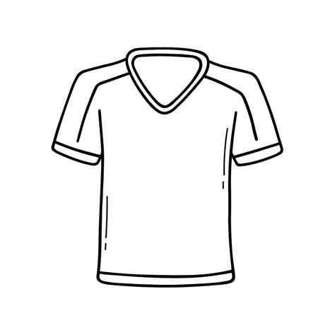 Camiseta De Fútbol Dibujada A Mano Doodle Uniforme De Jugador De Fútbol En Estilo Boceto