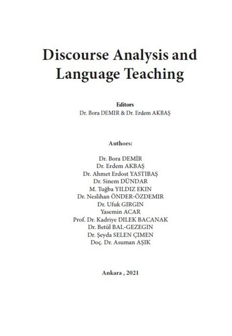 Dİscourse Analysİs And Language Teachİng 947