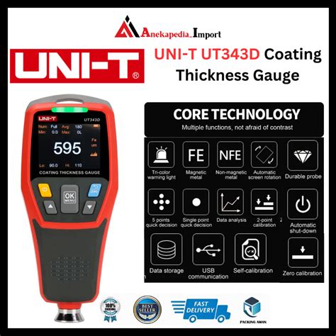 Jual Uni T Ut343d Coating Thickness Gauge Alat Ukur Ketebalan Cat Ut343d Coating Thickness