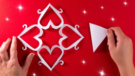 Як зробити сніжинку с серцями з паперу [Легко і швидко] Youtube