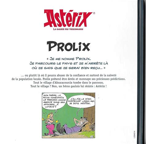 Astérix La Grande Galerie Des Personnages 16 Prolix Dans Le Devin Bdphile