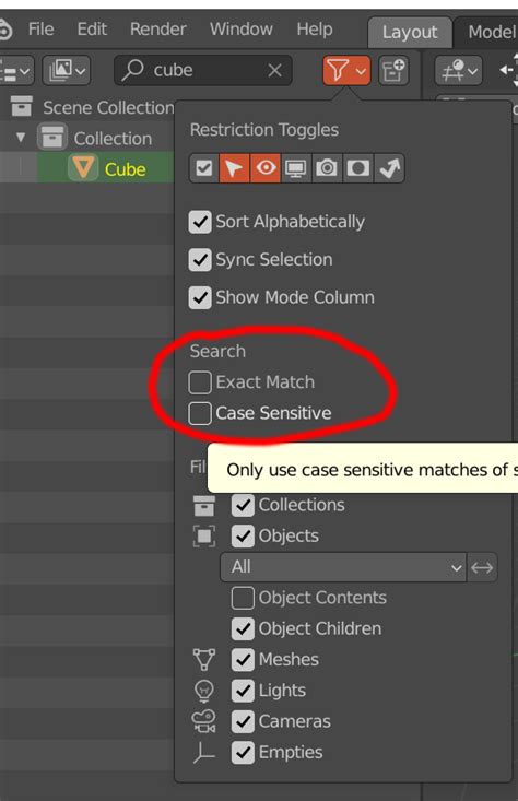 Search Is Not Working In My Outliner Basics Interface Blender Artists Community