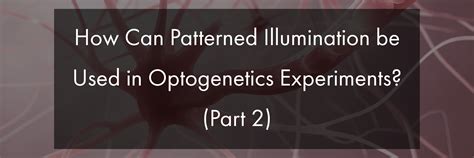 How Can Patterned Illumination Be Used In Optogenetics Experiments