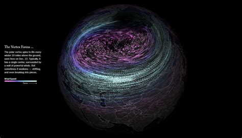 流れる風の動きを可視化して寒波について説明したニューヨーク・タイムズのオリジナル Webgl コンテンツ Webgl 総本山