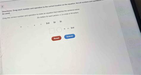 Solved Directions Drag Each Number And Operation To The Correct