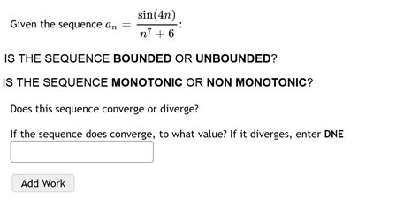 Solved Sin N Given The Sequence An N IS THE Chegg