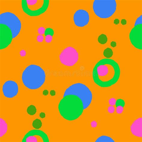 Abstract Repeated Seamless Pattern Of Various Bright Circular Shapes Stock Vector Illustration