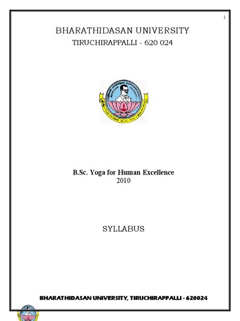 Bharathidasan University Syllabus B Sc In Yoga Pdf Physics Nature