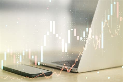 현대 노트북 배경 연구 및 전략 개념에 추상적 인 창조적 인 금융 차트의 이중 노출 0명에 대한 스톡 사진 및 기타 이미지 0명 개념 개념과 주제 Istock