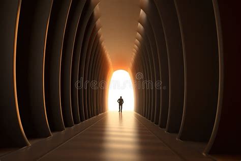 Light In Tunnel Minimalist Concept Of Abstract Stock Illustration Illustration Of Space