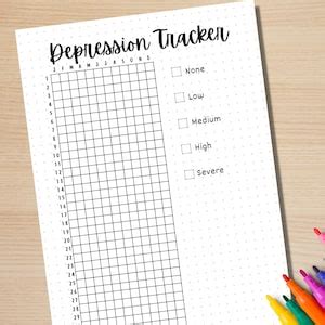 Depression Tracker Printable Journal Page Planner Page Mood Tracker