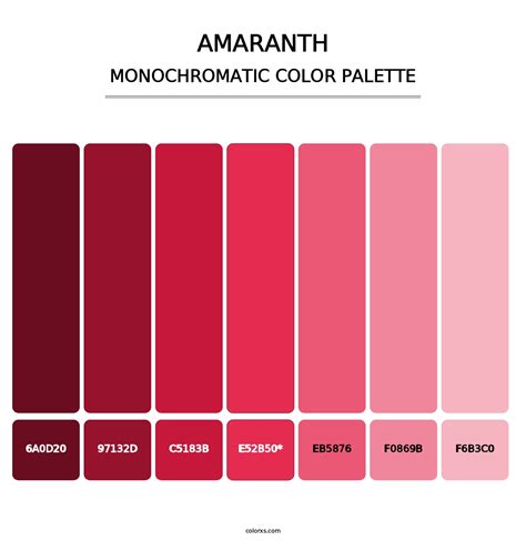 Amaranth Color Palettes