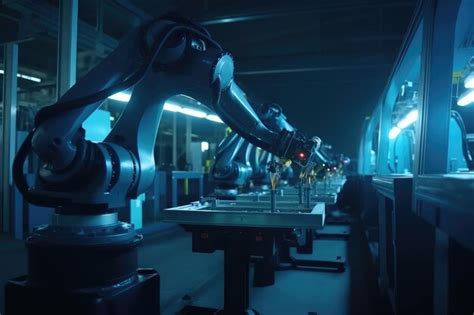 Premium Ai Image Robotic Arm In A Modern Smart Factory
