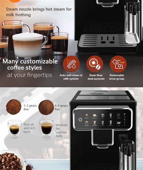 Oem 판매 카페 콩에서 컵 기계 15bar 압력 홈 전문 스마트 터치 완전 자동 에스프레소 커피 메이커 기계