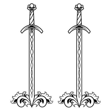 Premium Vector Vector Sword Illustration With Ornament And Wings