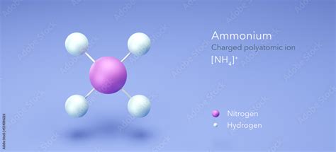 Stock Illustration „ammonium Molecular Structures Charged Polyatomic Ion 3d Model Structural