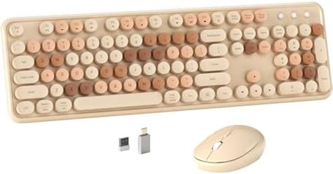 Mptog Colorful Wireless Computer Keyboard And Mouse Combo With Phone Holder Wrist