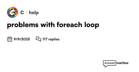 Problems With Foreach Loop C