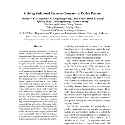 Guiding Variational Response Generator To Exploit Persona Acl Anthology