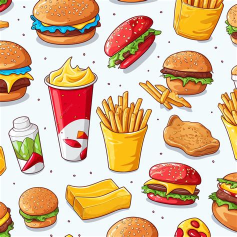 패스트푸드 만화 터 프리미엄 벡터