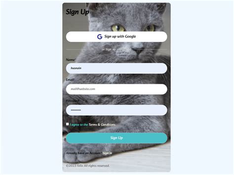 Registration Form With Background Image — Codepel