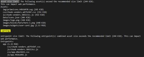 Warning Por Causa Do Tamanho De Arquivos No Vue 3 Front End Guj