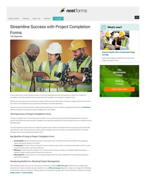 Streamline Success With Project Completion Forms Pdf