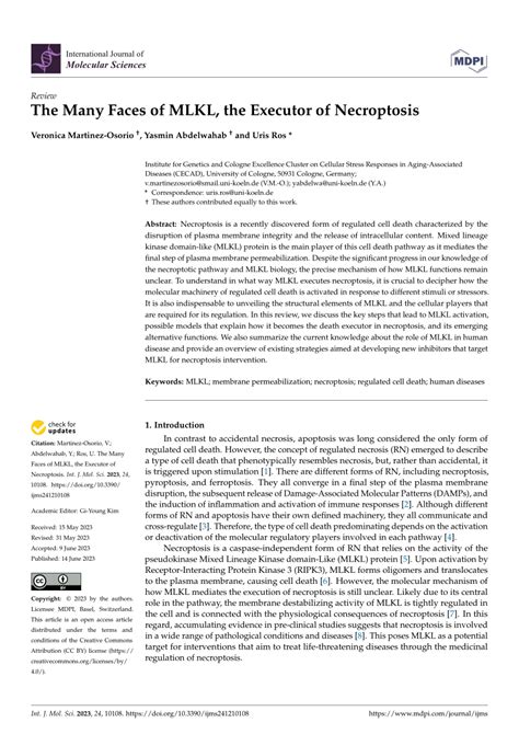 Pdf The Many Faces Of Mlkl The Executor Of Necroptosis