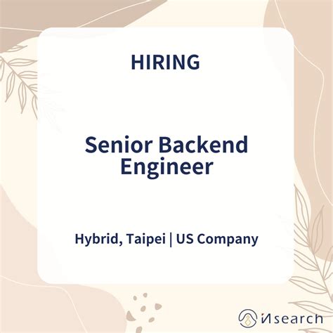 Senior Backend Engineer In Search 卓恩管理顧問有限公司