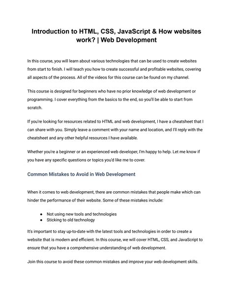 Solution Introduction To Html Css Javascript How Websites Work 1