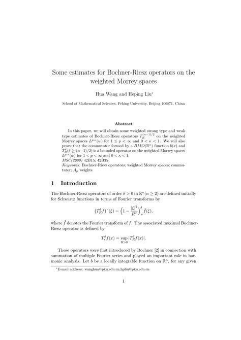 Pdf Some Estimates For Bochner Riesz Operators On The Weighted Morrey Spaces