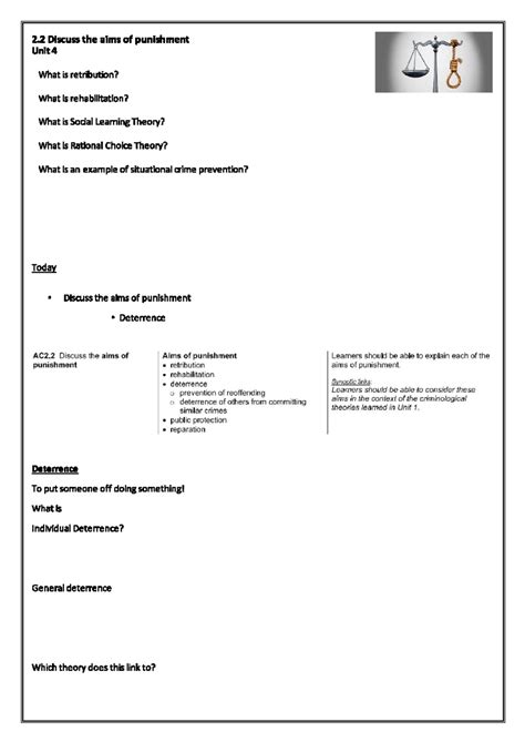 Crim 2l2 3131 Final Exam Aims Of Punishment And Deterrence Theories