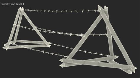 3d Barbed Wire Obstacle Model Turbosquid 1713191
