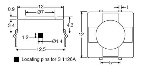 Spst Momentary Pcb Mount 43mm Tactile Switch With Mounts