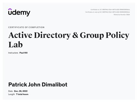 Patrick John Dimalibot On Linkedin Udemy Course Completion Certificate